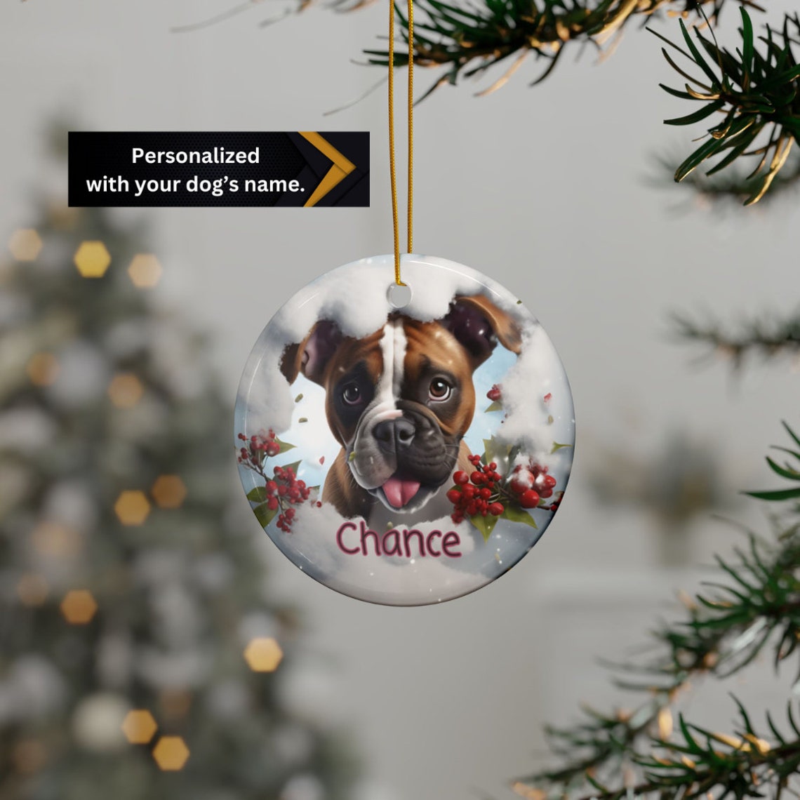 Personalized Boxer Ceramic Ornament, Customized With Your Dog's Name - Etsy