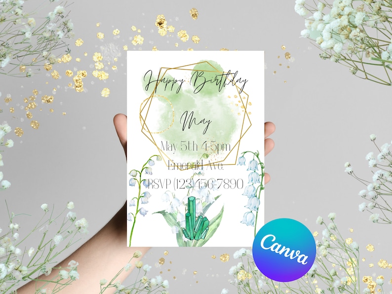 May Birth Month Birthday Party Invitation Flower Birthday Invite ...