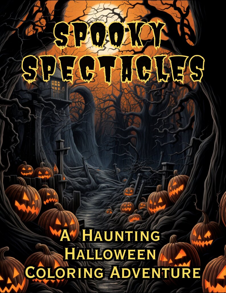 Spooky Spectacles - 25 Printable Haunting Halloween Grayscale Coloring ...