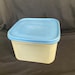 Vintage Tupperware Square Container With Blue Lid - Etsy