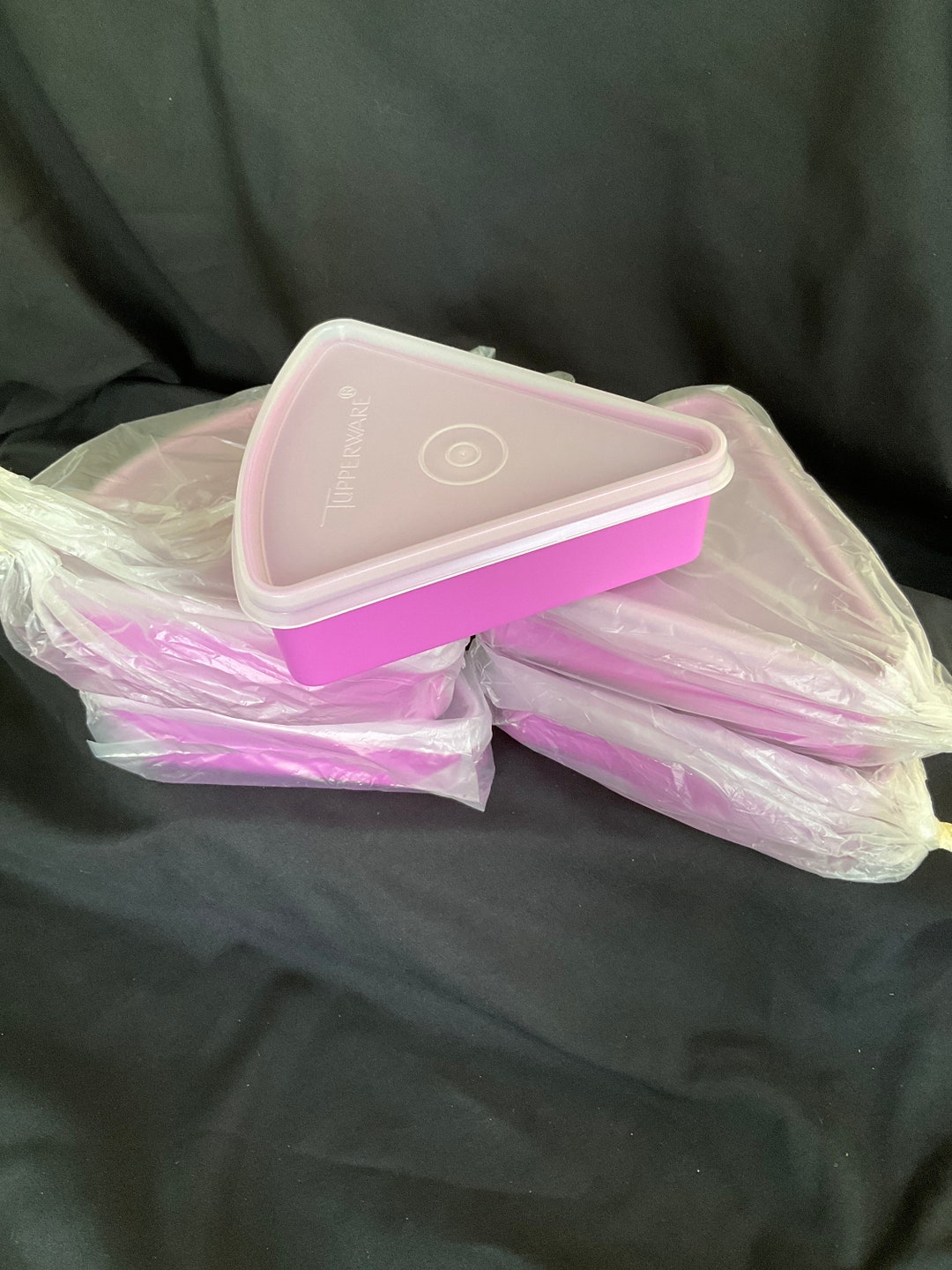 Vintage Tupperware Pie Slice Keeper Purple With Clear Lid - Etsy