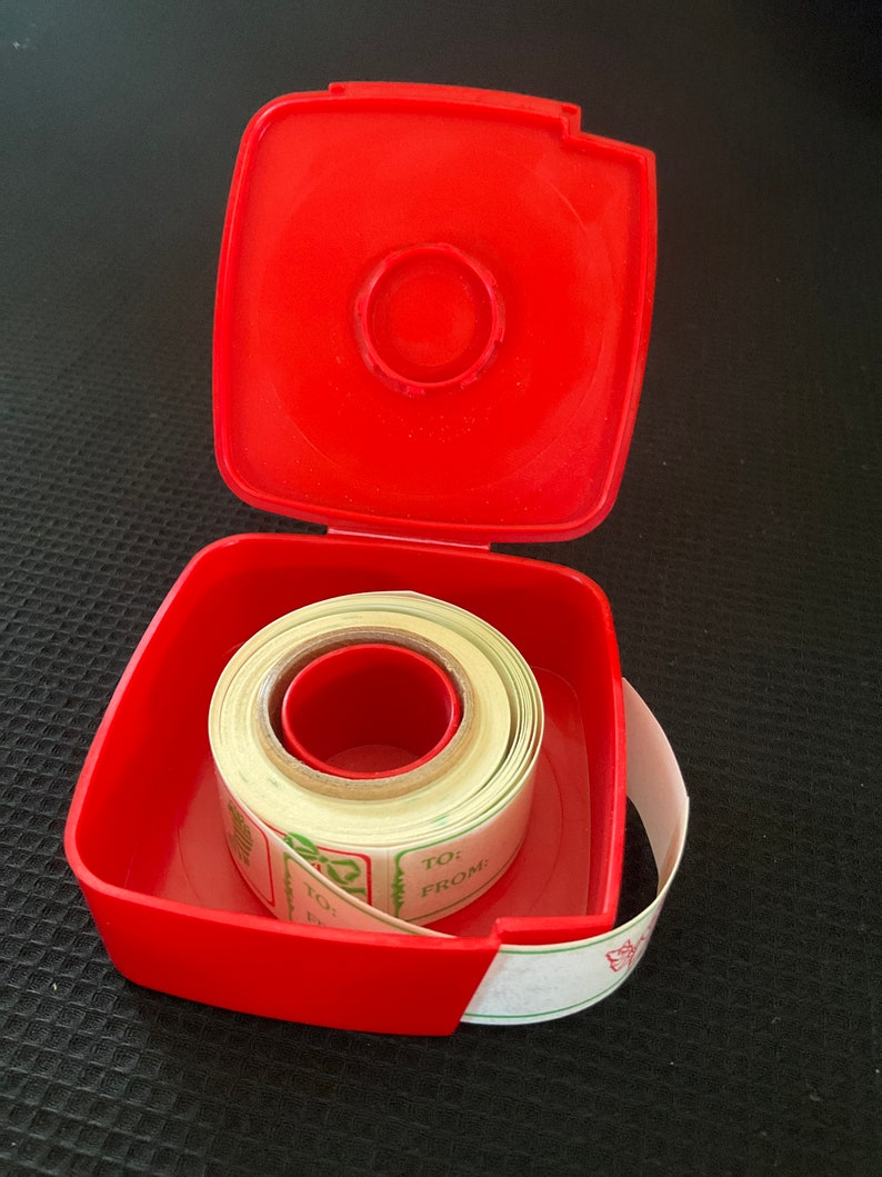 Vintage Tupperware Red Label Container With Holiday Labels - Etsy