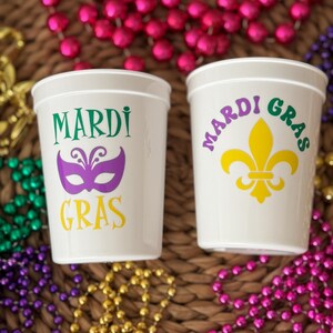 Mardi Gras Plastic Cups - Mardi Gras Styrofoam Cups - Mardi Gras Drink ...