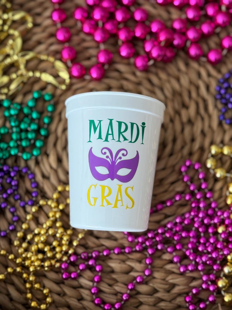 Mardi Gras Plastic Cups - Mardi Gras Styrofoam Cups - Mardi Gras Drink ...