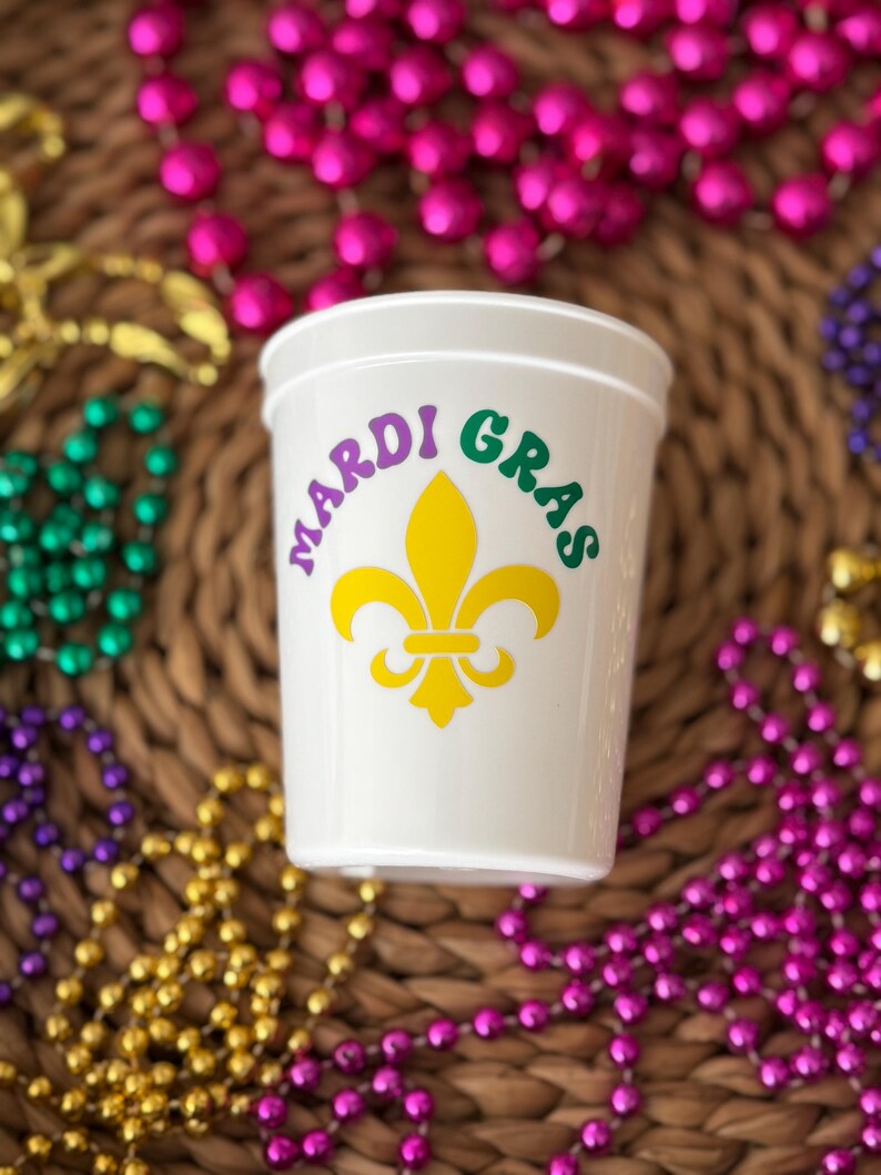 Mardi Gras Plastic Cups - Mardi Gras Styrofoam Cups - Mardi Gras Drink ...