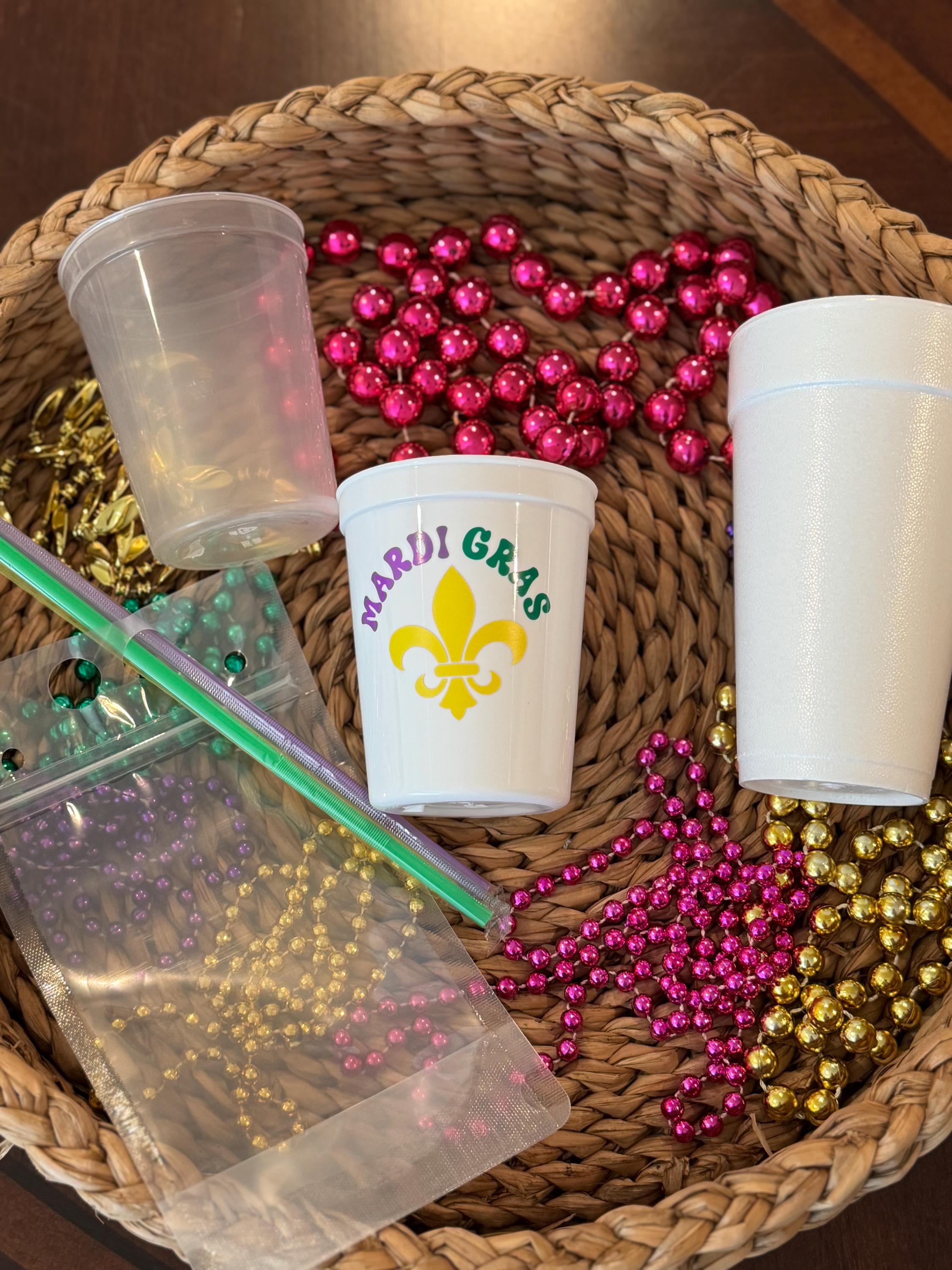 Mardi Gras Plastic Cups - Mardi Gras Styrofoam Cups - Mardi Gras Drink ...