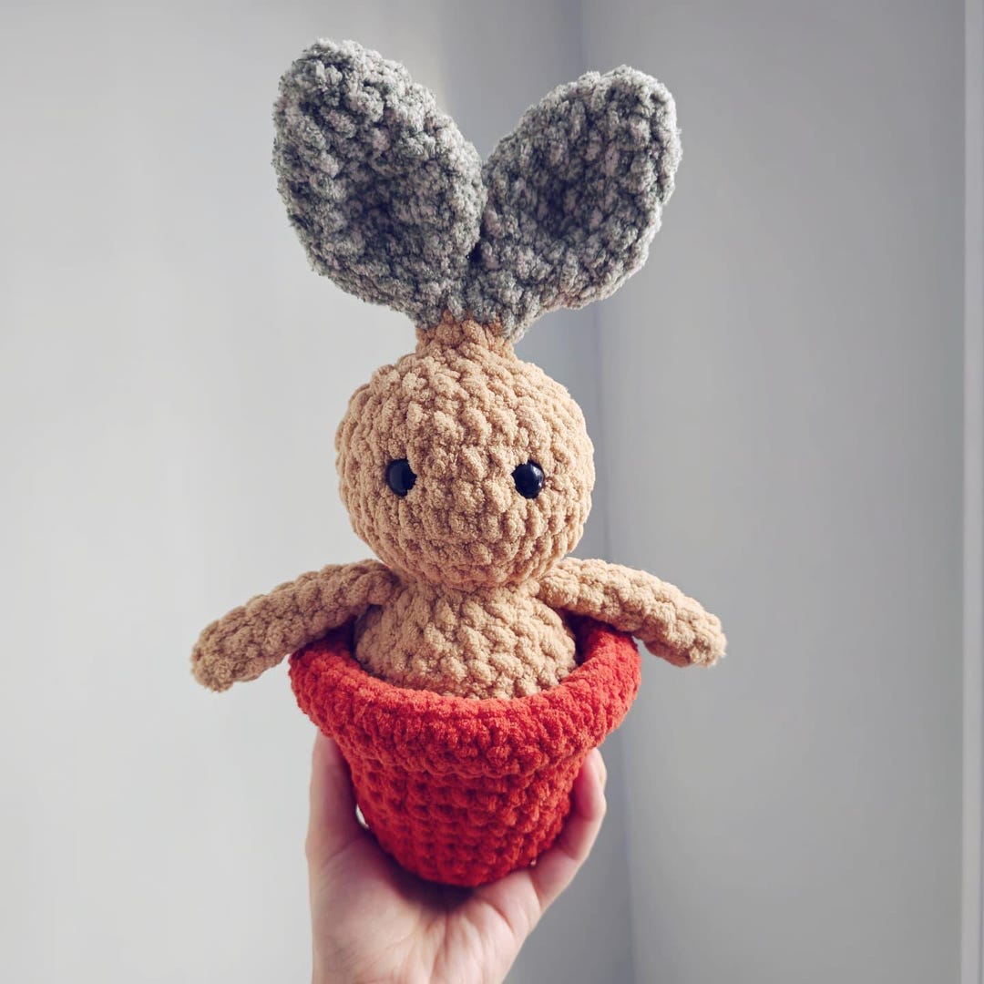 Potted Leaf Plant Plushie. Potted Friend. Leaf Plush. Stuffed Figurine ...