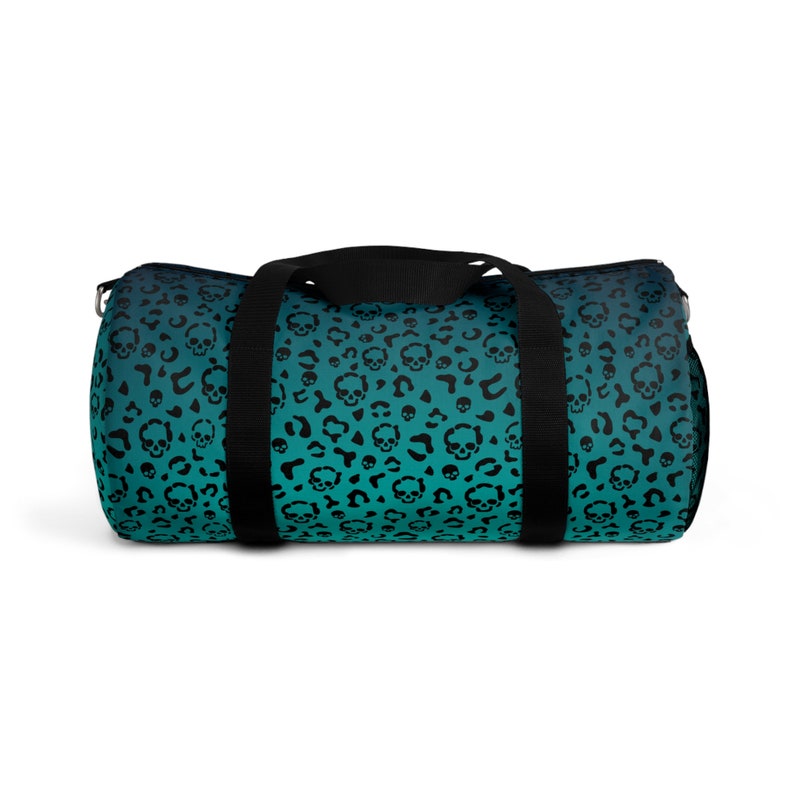 Cheetah Skull in Teal Duffel Bag, Vintage Style Duffle Bag, Retro Gym ...