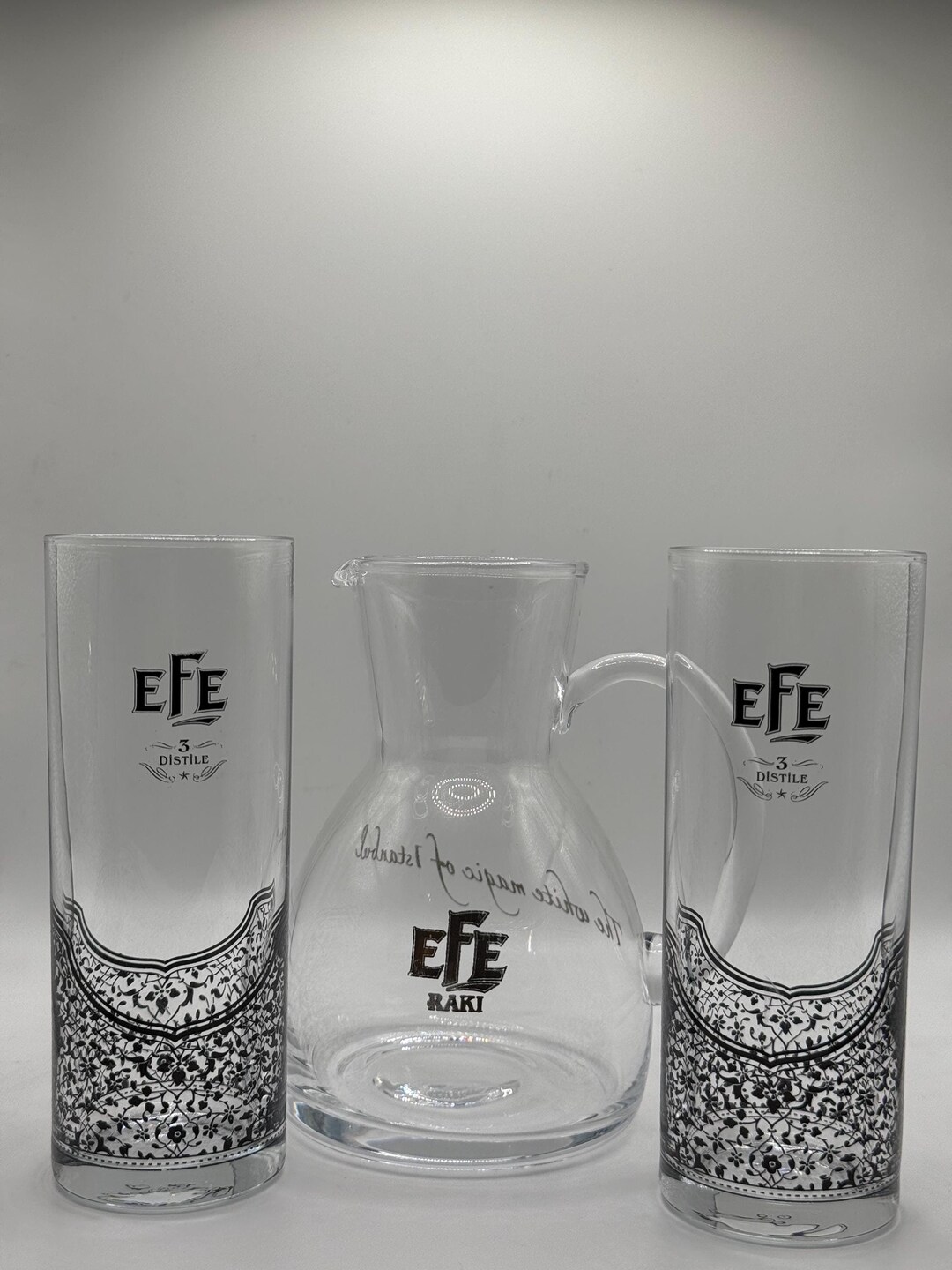 Efe Black Set 2 Glasses and Caraf - Etsy