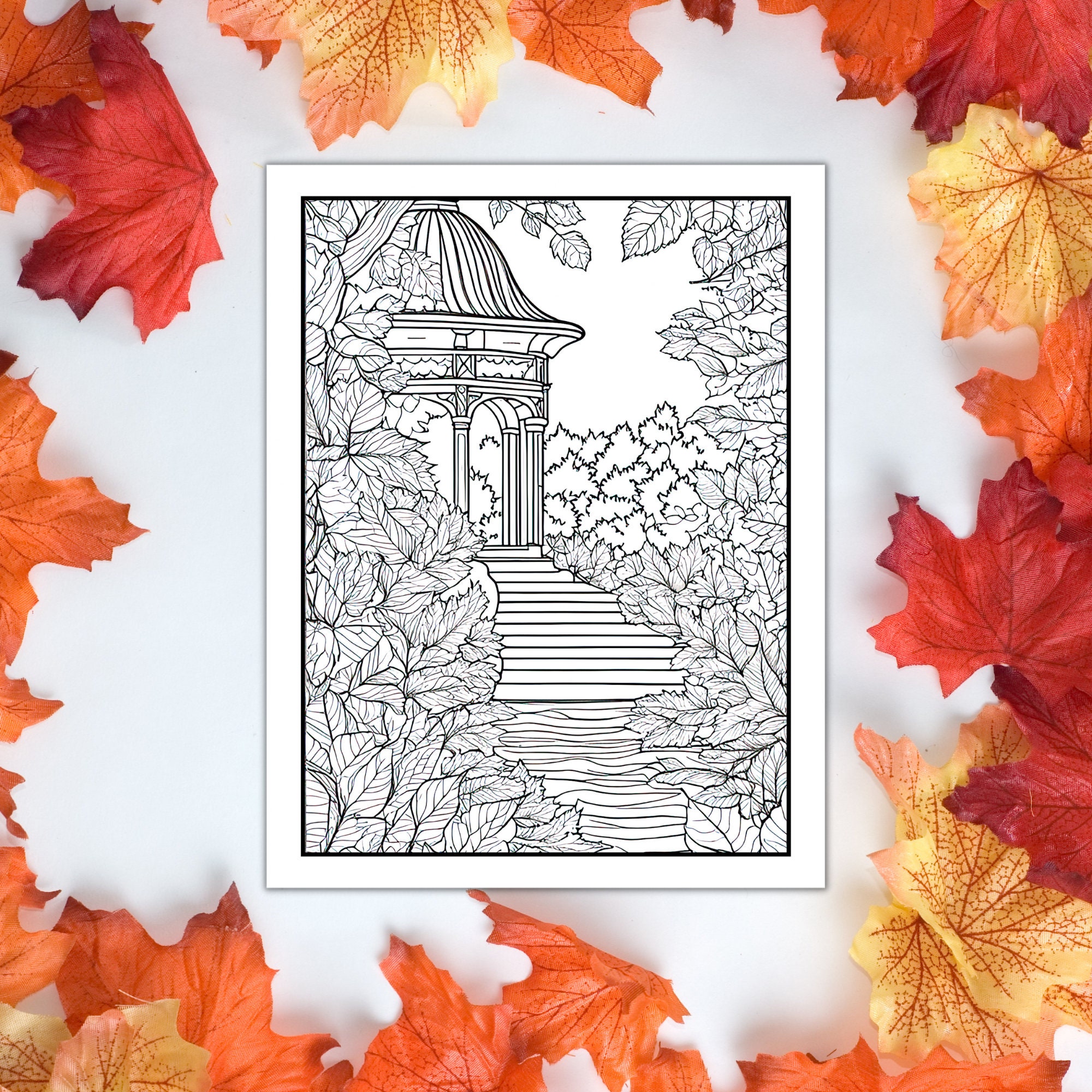 40 Fall Inspired Coloring Pages, Fall Coloring, Printable Adult ...