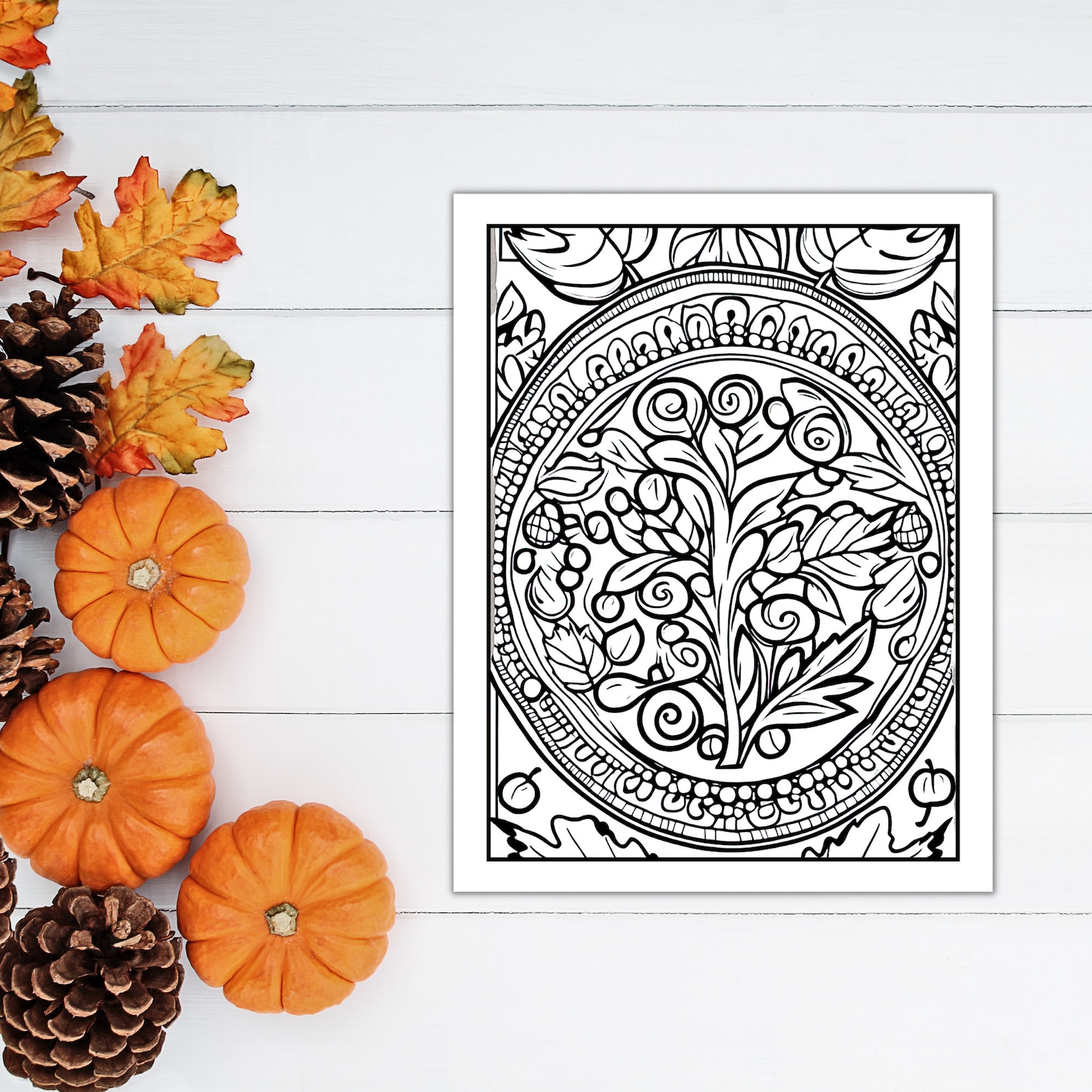 40 Fall Inspired Coloring Pages, Fall Coloring, Printable Adult ...