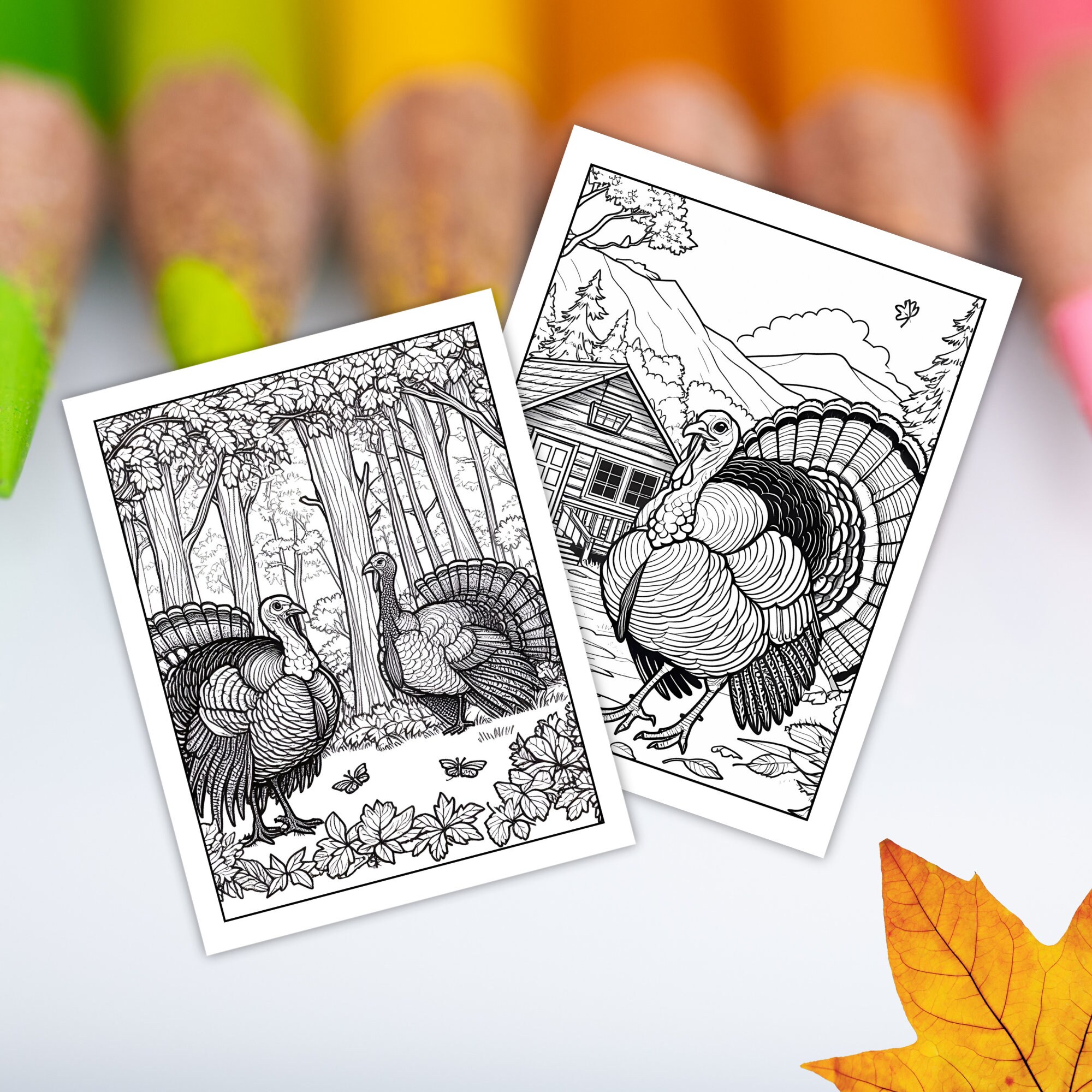 30 Turkey Coloring Pages, Autumn Fall Printables, Printable ...