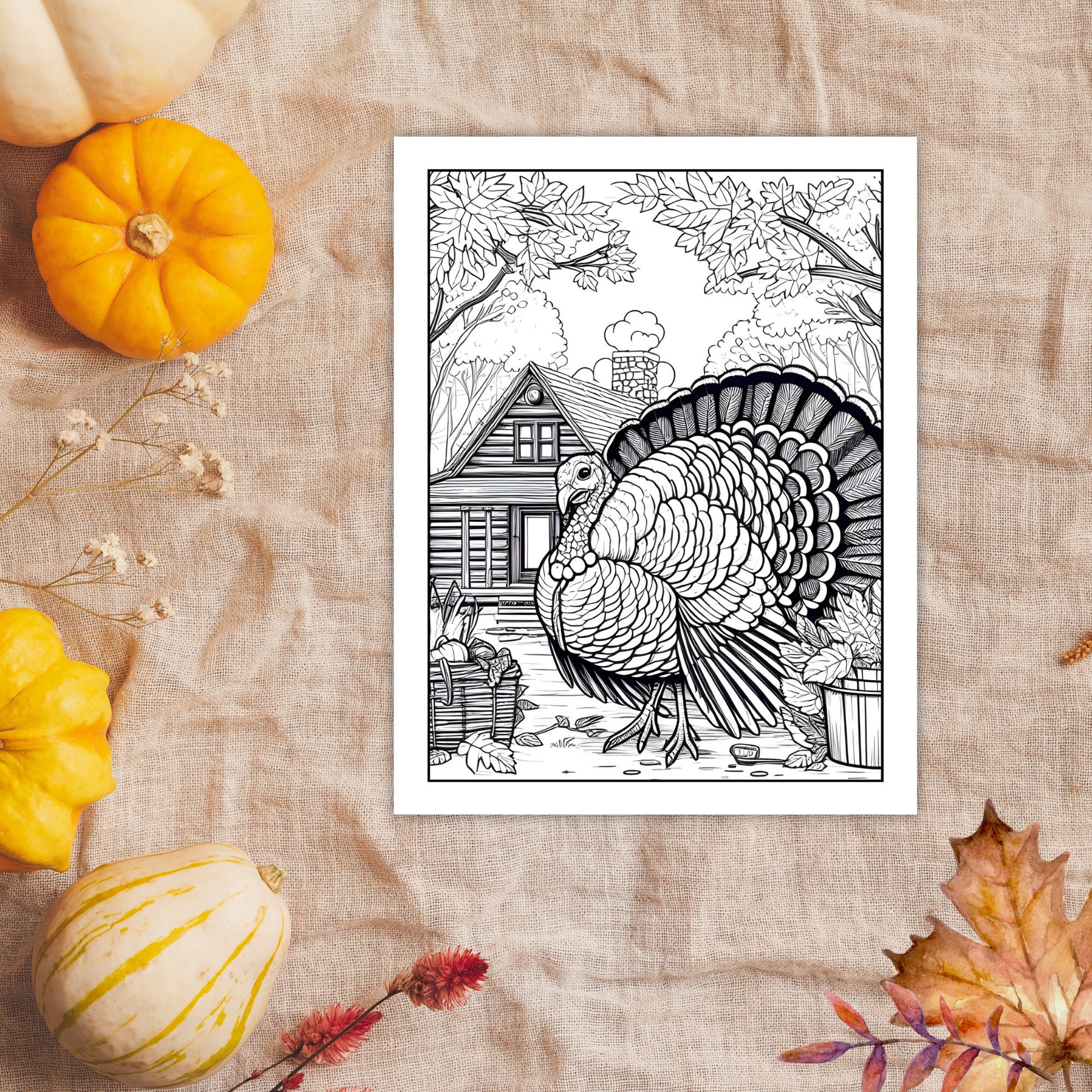 30 Turkey Coloring Pages, Autumn Fall Printables, Printable ...
