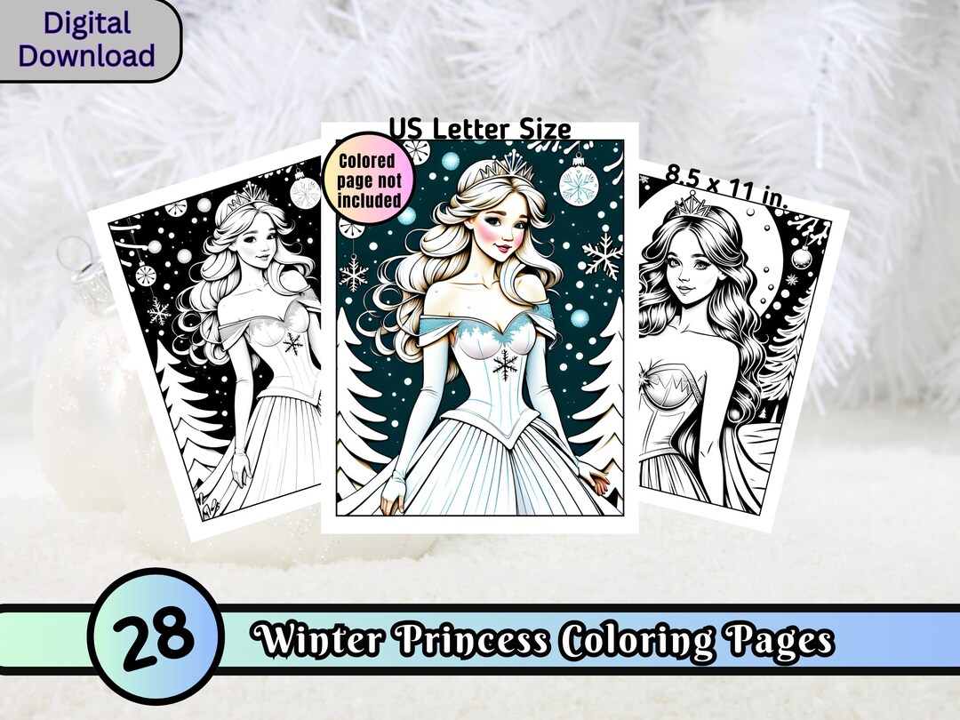 28 Winter Princess Coloring Pages, Christmas Coloring, Winter Coloring ...