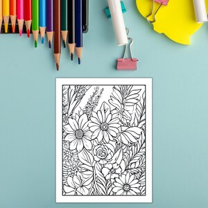 40 Relaxation Flower Coloring Pages, Botanical Floral Printables, Adult ...