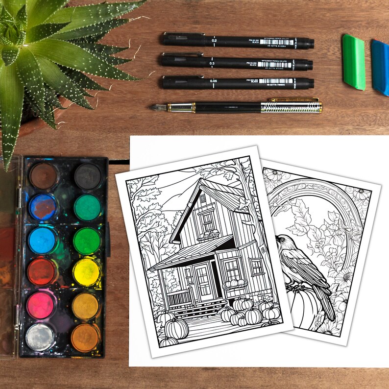 40 Fall Inspired Coloring Pages, Fall Coloring, Printable Adult ...