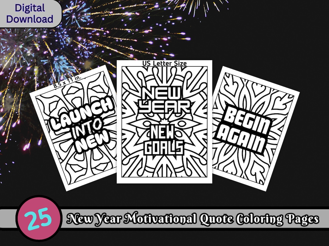 25 New Year Motivational Quote Coloring Pages, Mandala Coloring Pages ...