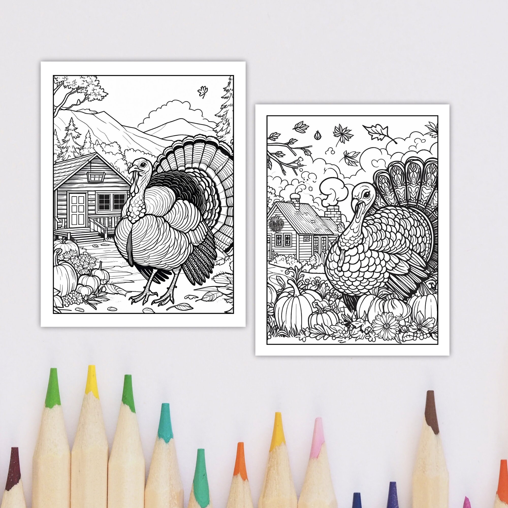 30 Turkey Coloring Pages, Autumn Fall Printables, Printable ...
