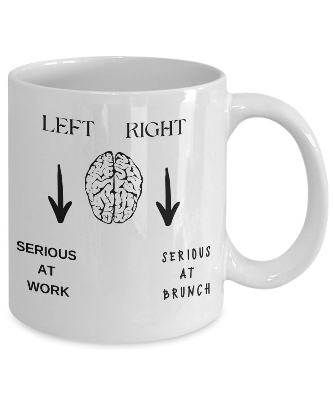 Left Brain Right Brain Funny Mug - Logic Creativity, Office Humor ...