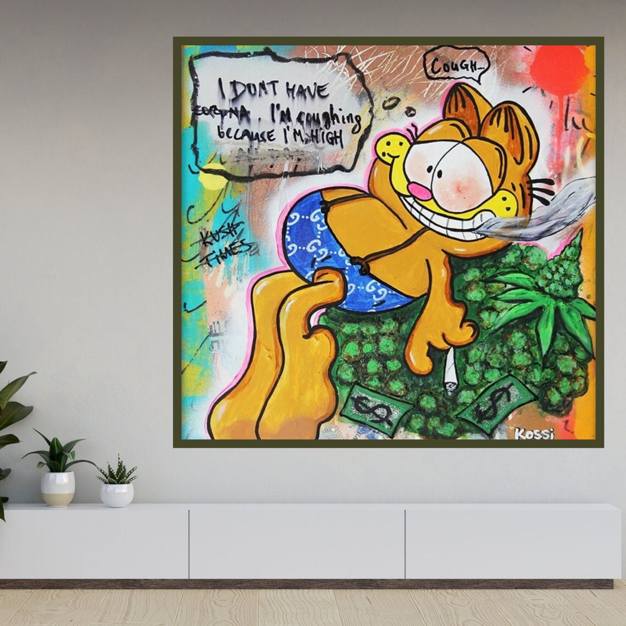 Garfield Cartoon 100% Hand Painted Oil Painting on Canvas - Etsy