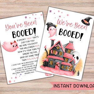 You've Been Booed Pink Printable Sign, We've Been Booed, Ghost Boo Sign ...