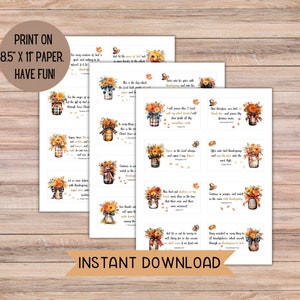 Thanksgiving Fall Printable Scripture Cards, KJV Bible Verse Place ...