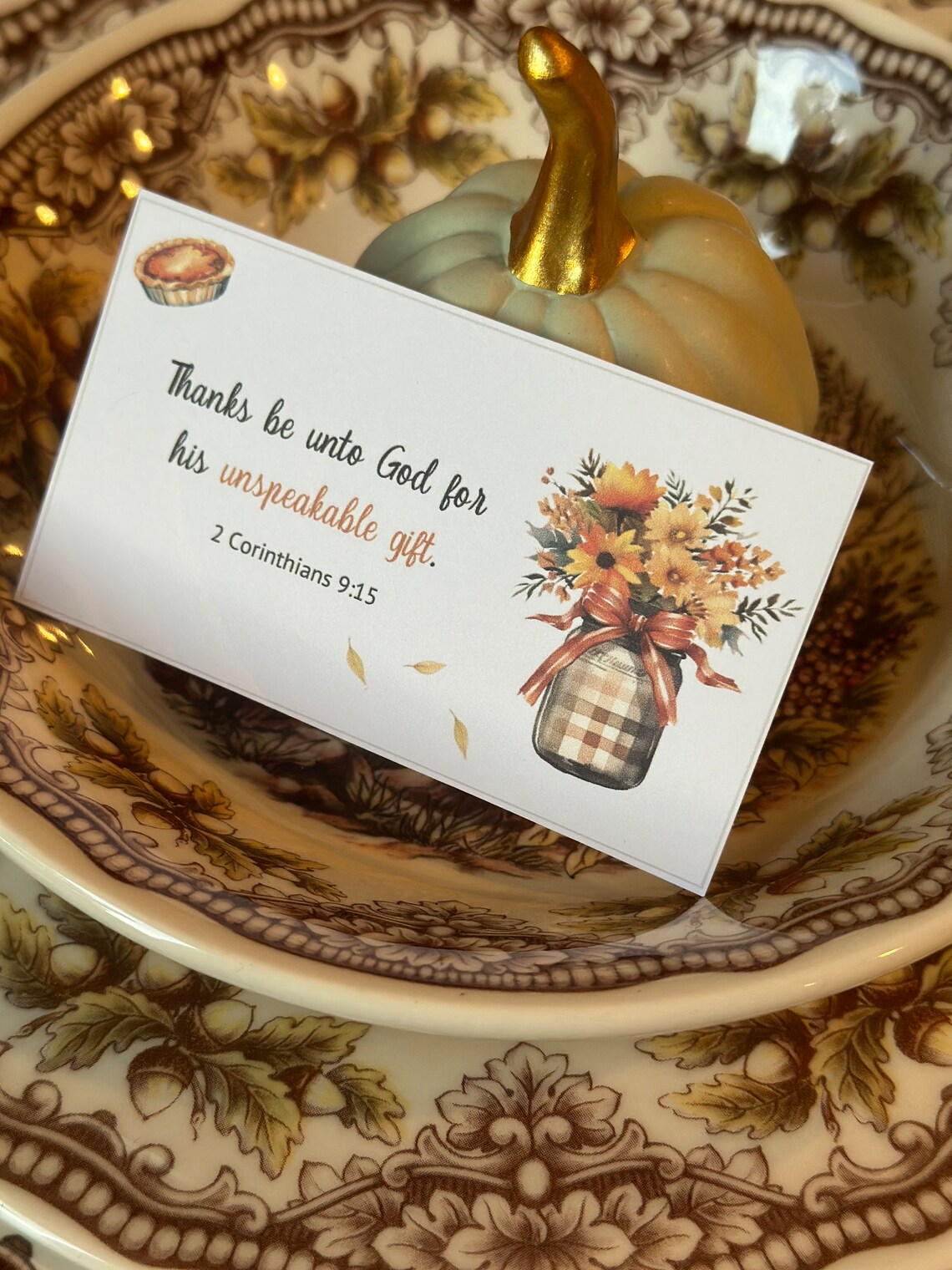 Thanksgiving Fall Printable Scripture Cards, KJV Bible Verse Place ...