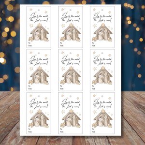 Printable Christmas Simple Nativity Scene Gift Tags, Christian ...