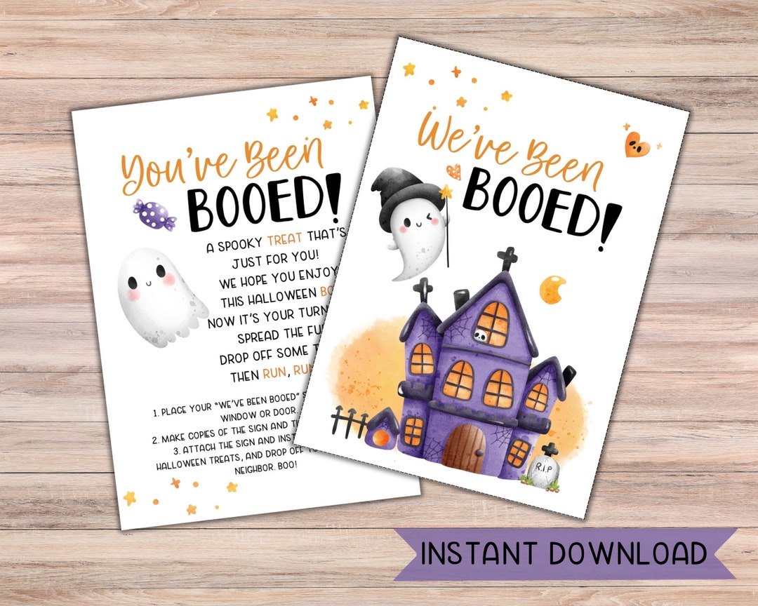 You've Been Booed Printable Sign, We've Been Booed, Ghost Boo Sign ...