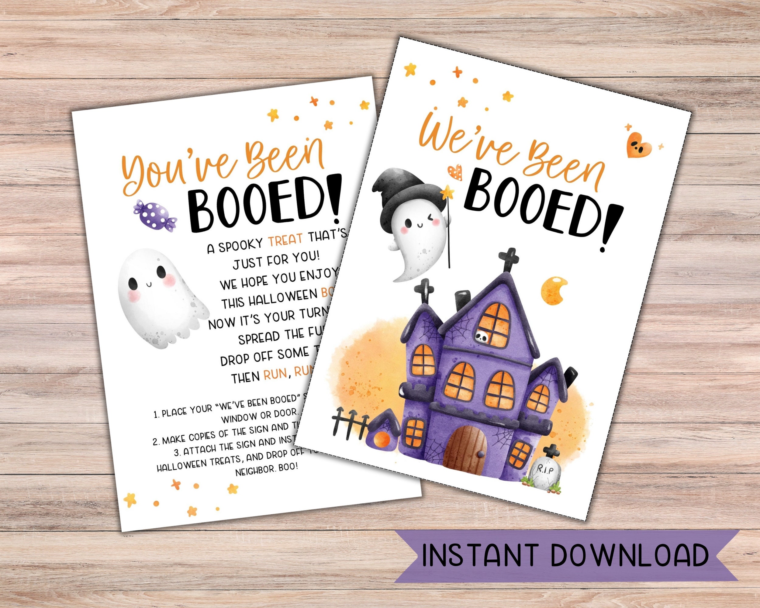 You've Been Booed Printable Sign, We've Been Booed, Ghost Boo Sign ...