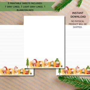 Christmas Winter Printable Stationery Paper, Snowman Snowmen Printable ...