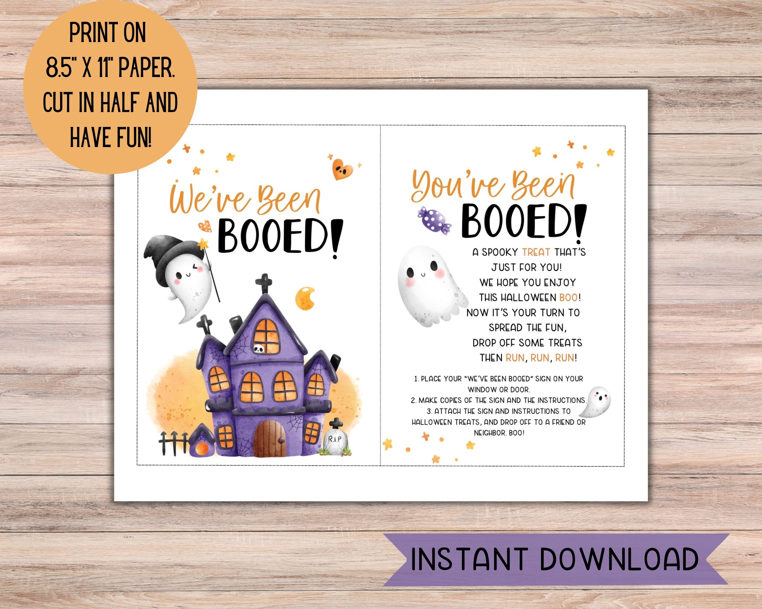 You've Been Booed Printable Sign, We've Been Booed, Ghost Boo Sign ...