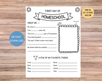 CHRISTIAN First Day of Homeschool Interview Printable, Back to School ...