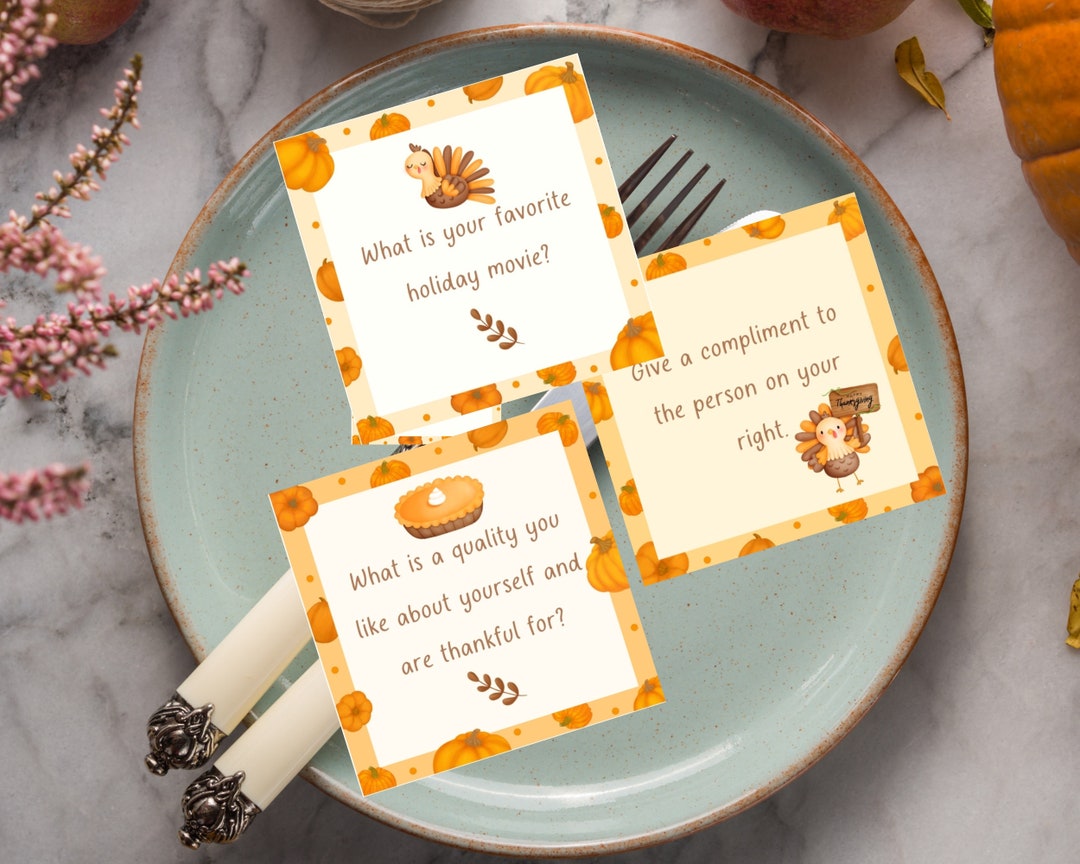 Thanksgiving Printable Conversation Starters Turkey, Friendsgiving ...