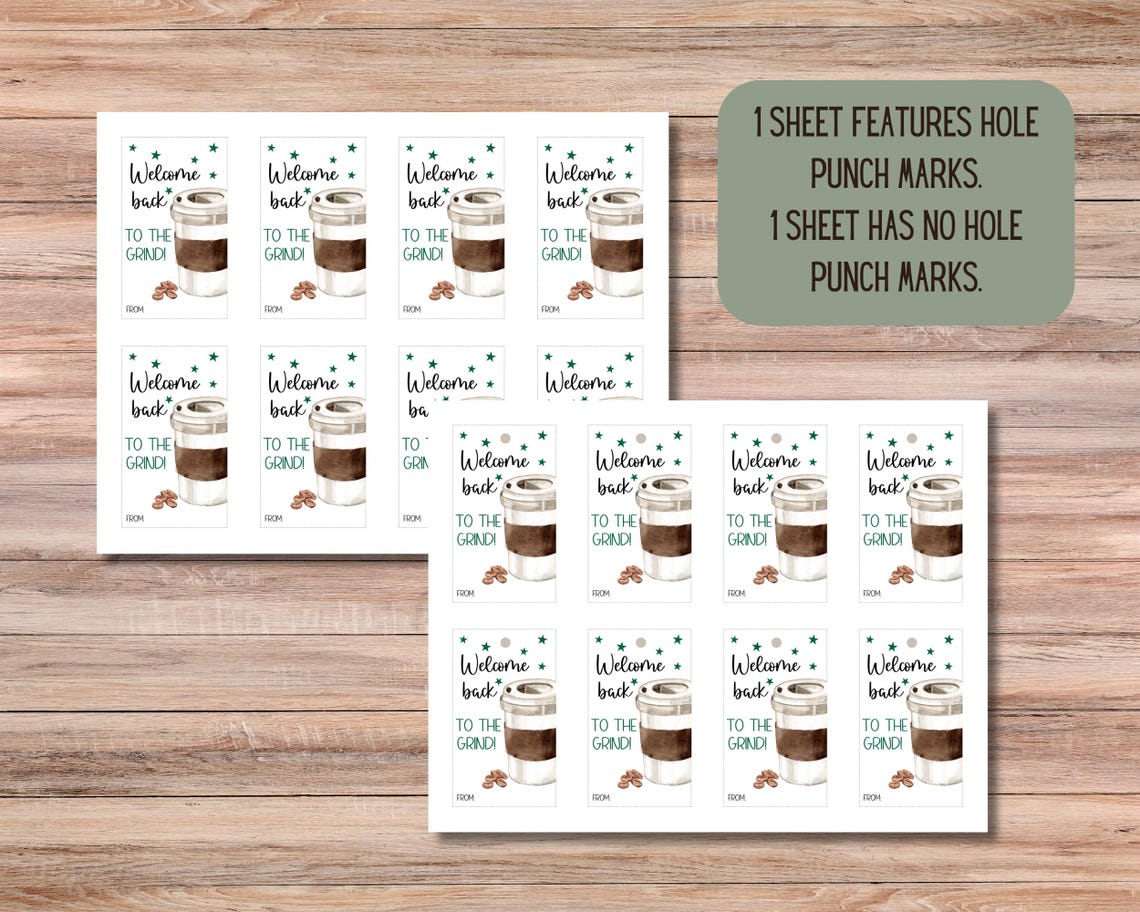 Printable Welcome Back to the Grind Tags, Back to School Teacher ...