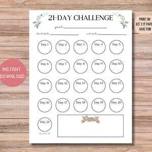 21 Day Challenge Habit Tracker Printable, Healthy Routines & Habits ...