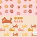 Cute Retro Cat Seamless Digital Paper Scrapbook Paper Cat Printable ...