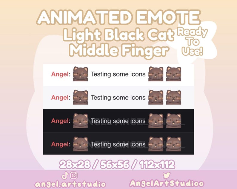 Animated Black Cat Middle Finger Emote and Alert for Twitch, Discord ...