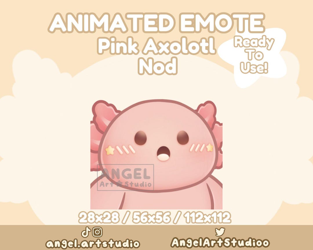 Animated Pink Axolotl Nodders | Nods Emote for Twitch, Discord, Youtube ...