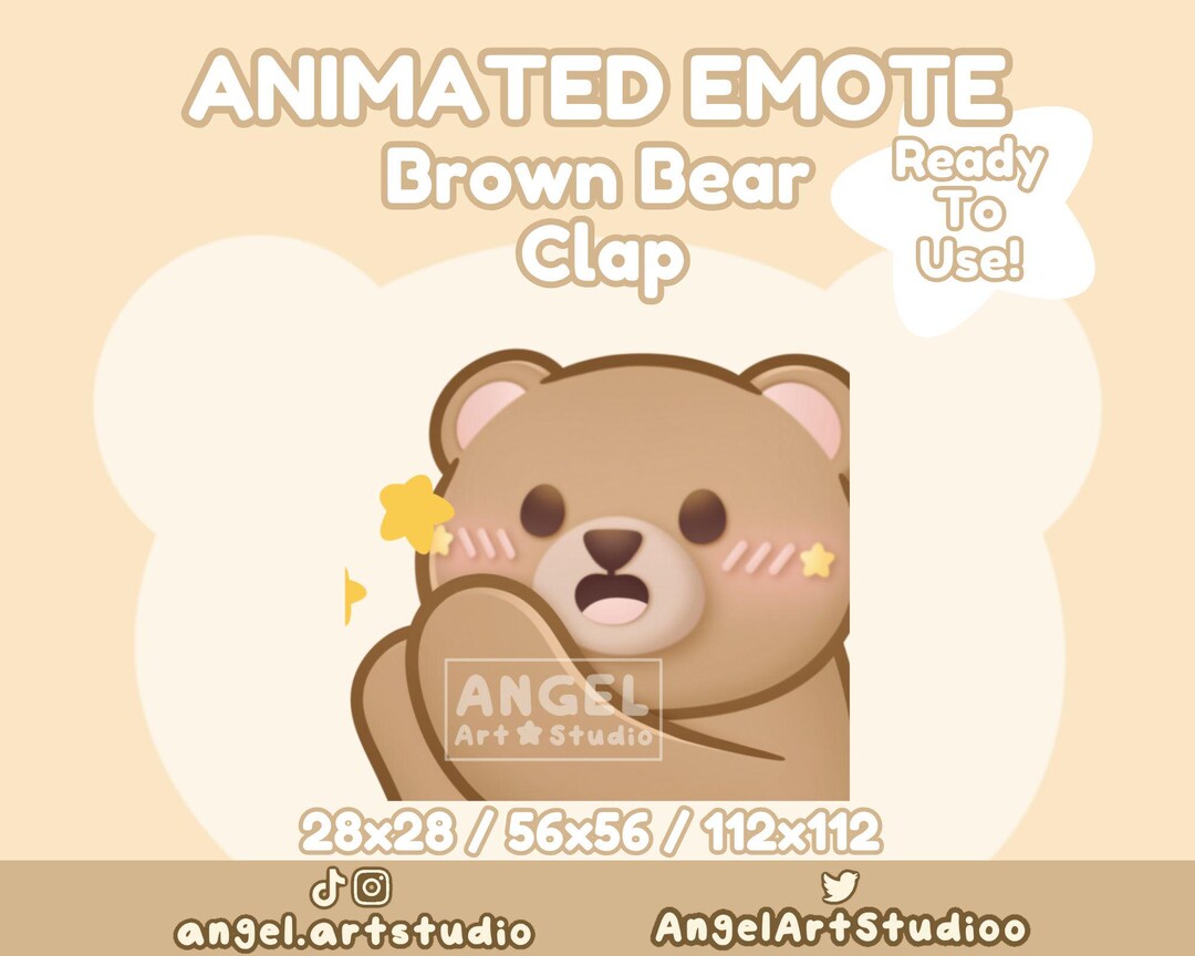 Brown Bear Clap Emote for Twitch, Discord, Youtube, Kick | Good Job ...