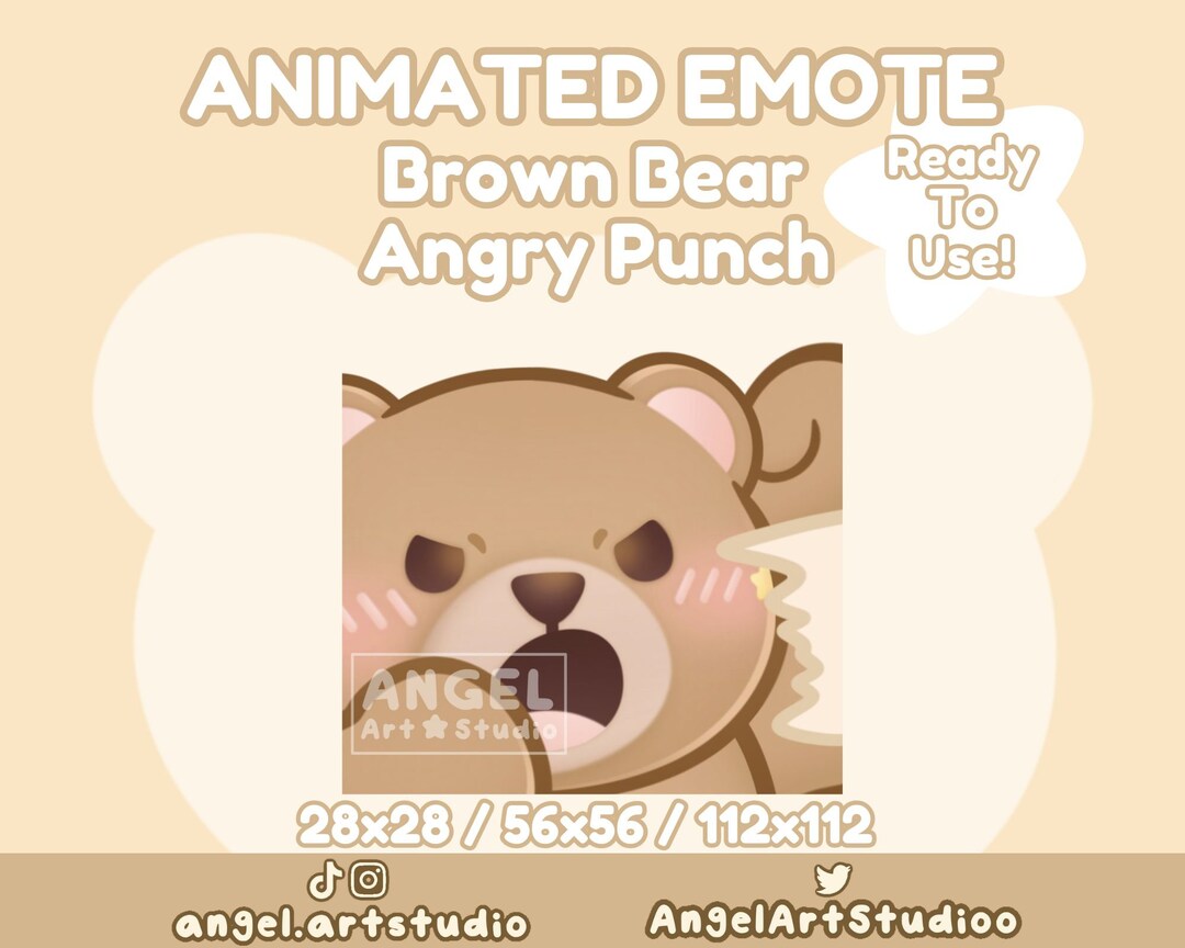 Animated Brown Bear Angry Fast Punch | Aggressive | Rage | Mad | Fist ...
