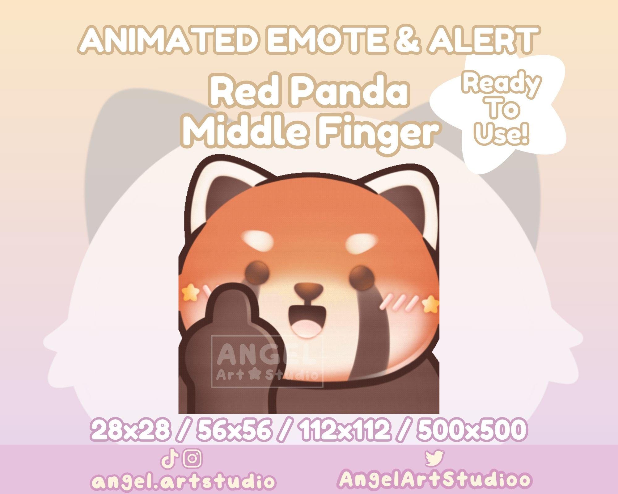 Animated Red Panda Middle Finger Emote and Alert for Twitch, Discord ...