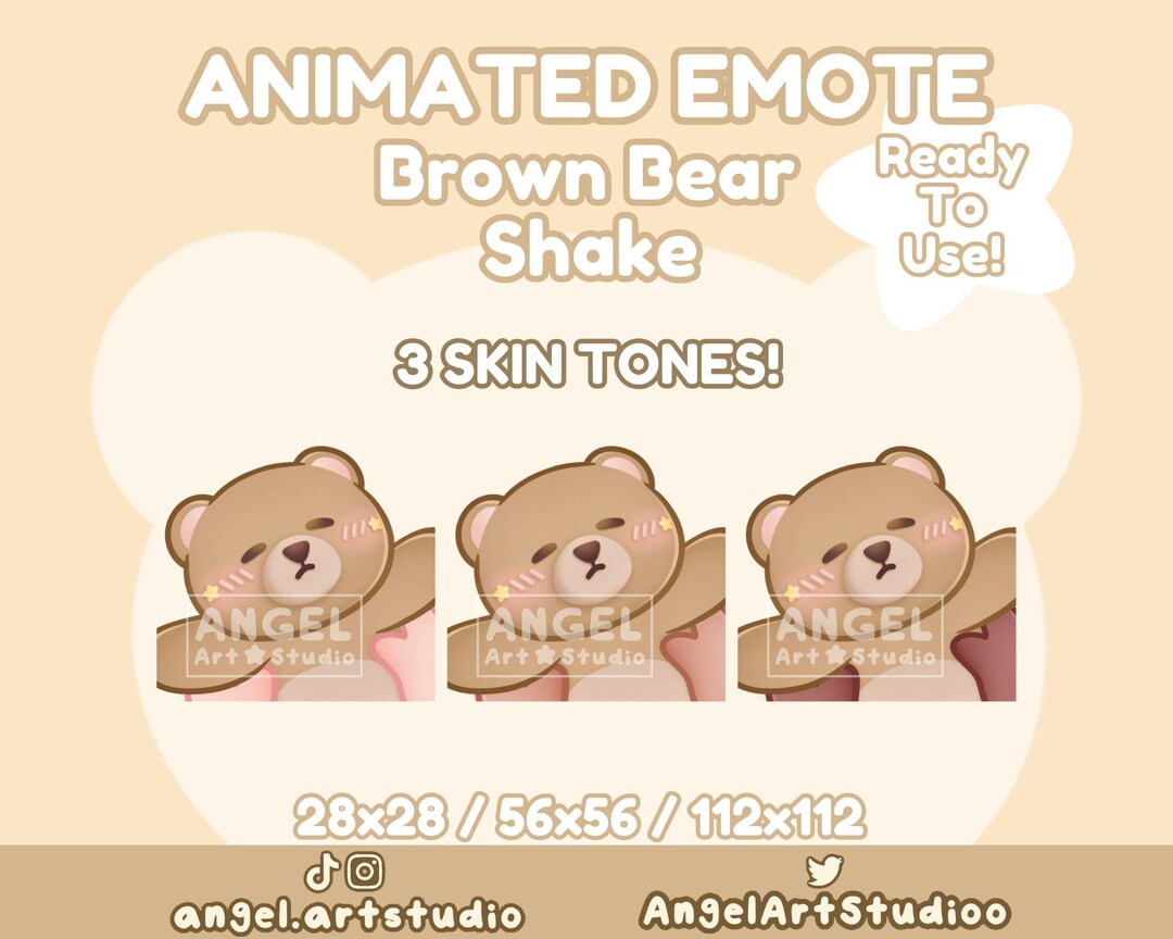Animated Brown Bear Shake Emote for Twitch, Discord, Youtube, Kick ...
