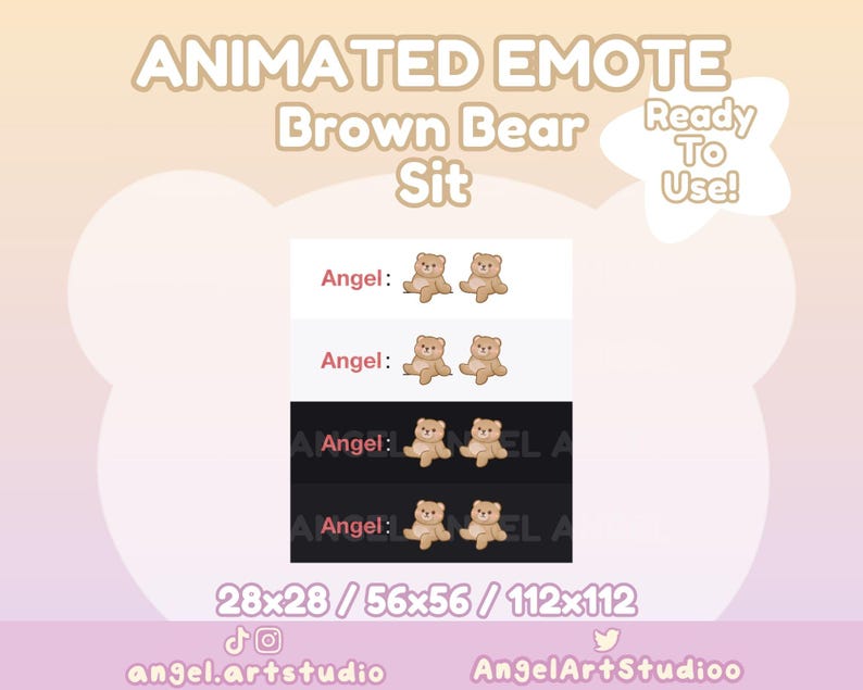 Animated Brown Bear Sitting | Seated | Waiting Emote and Alert for ...