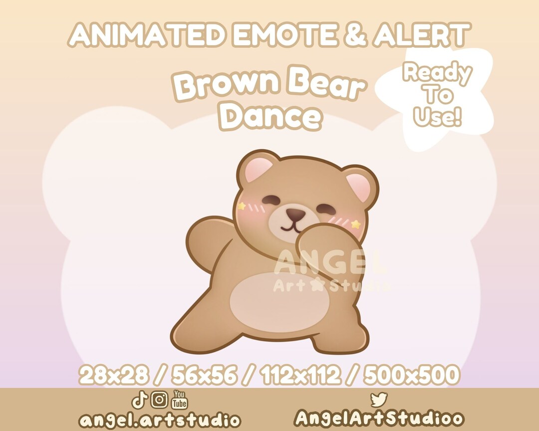 Animated Brown Bear Dance Rave Cat Meme Dancing Partying Emote and ...