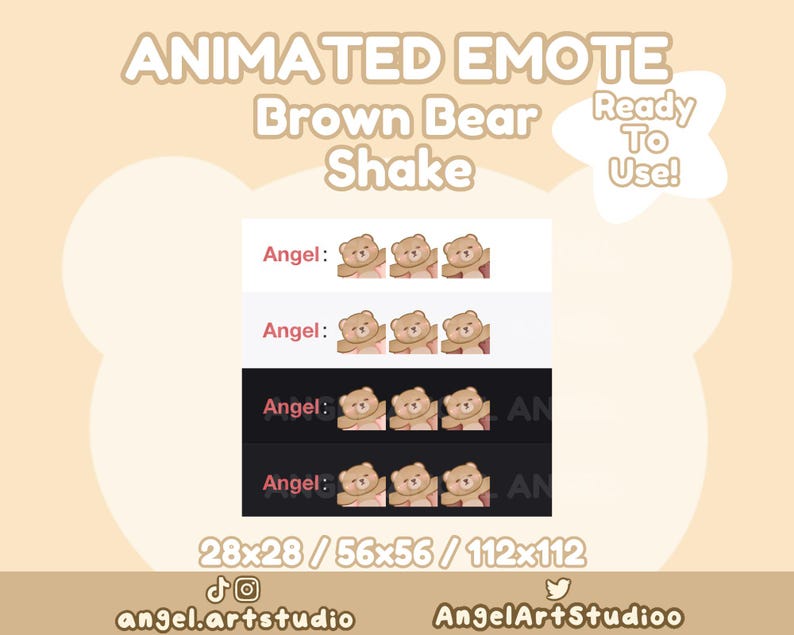 Animated Brown Bear Shake Emote for Twitch, Discord, Youtube, Kick ...