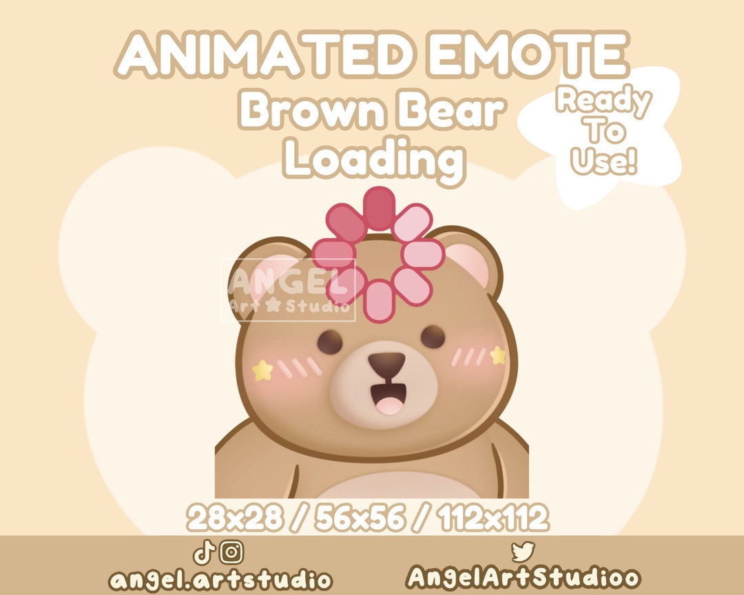 Animated Brown Bear Pink Loading Circle Cat Meme Buffering Funny Blank ...