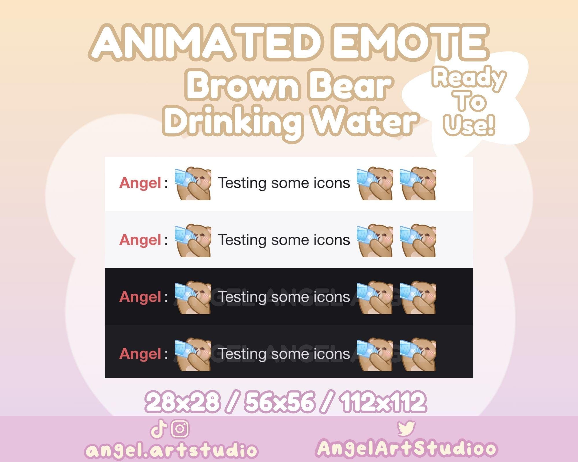 Animated Brown Bear Drinking Water | Sipping Bottle of H20 | Hydrate ...