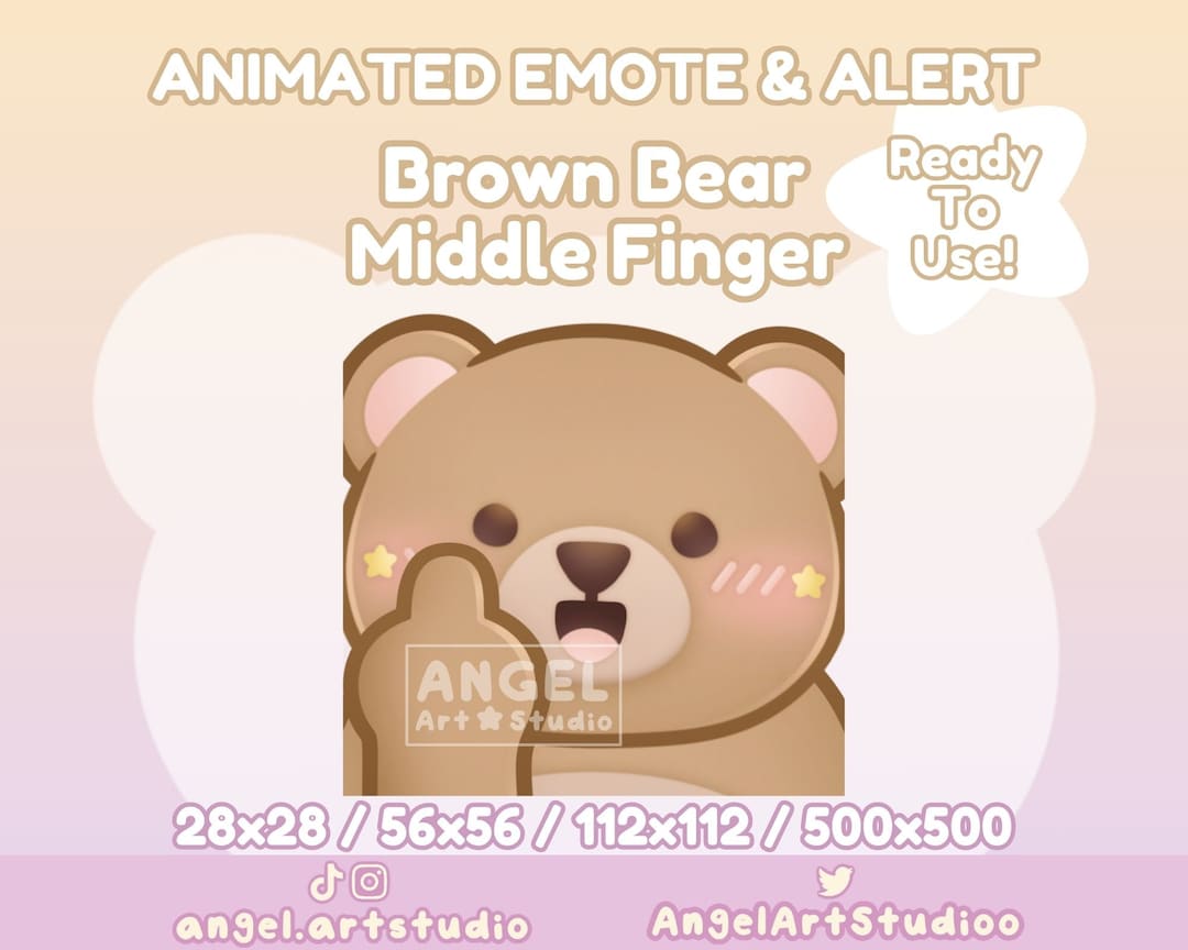 Animated Brown Bear Middle Finger Flipping the Bird Flip off Funny Meme ...