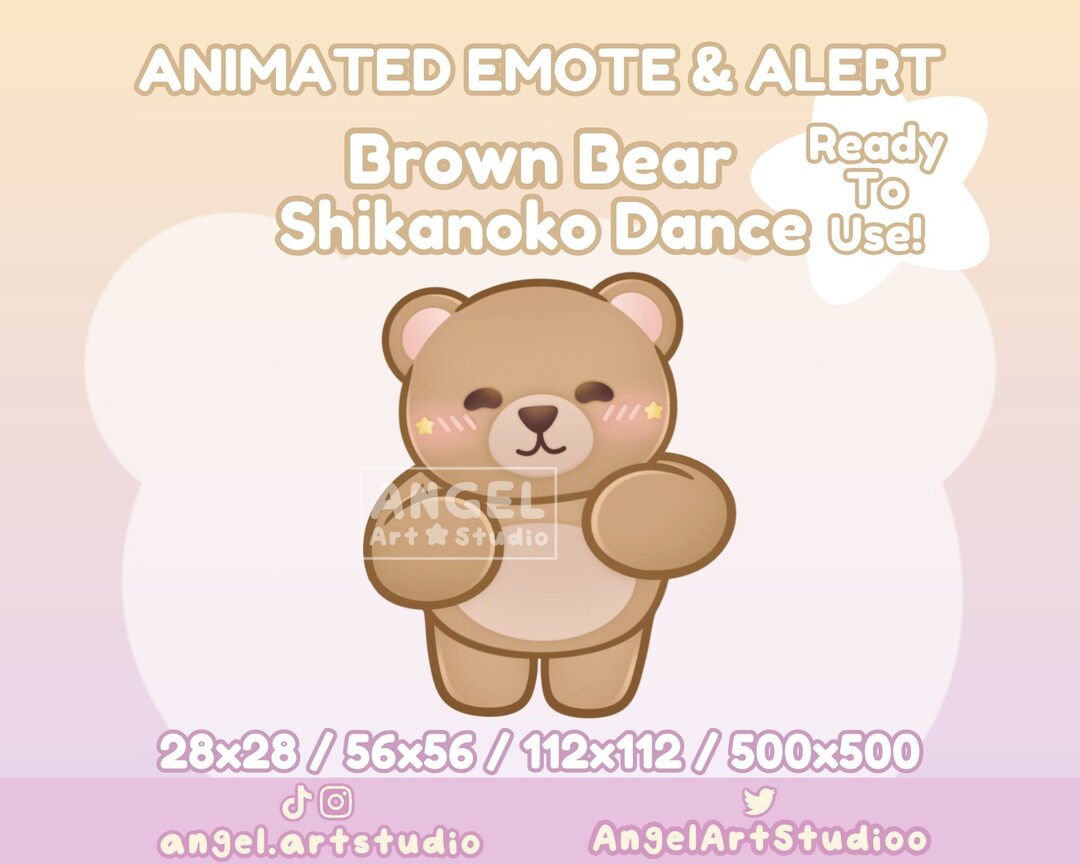 Animated Brown Bear Shikanoko Dance My Deer Friend Nokotan Anime Emote ...